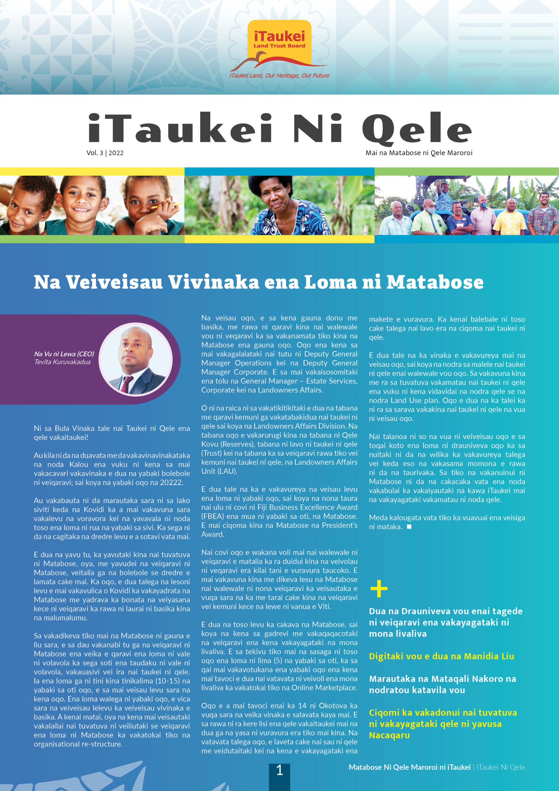 iTaukei Ni Qele Vol.3 | 2022 - iTaukei Land Trust Board (TLTB)